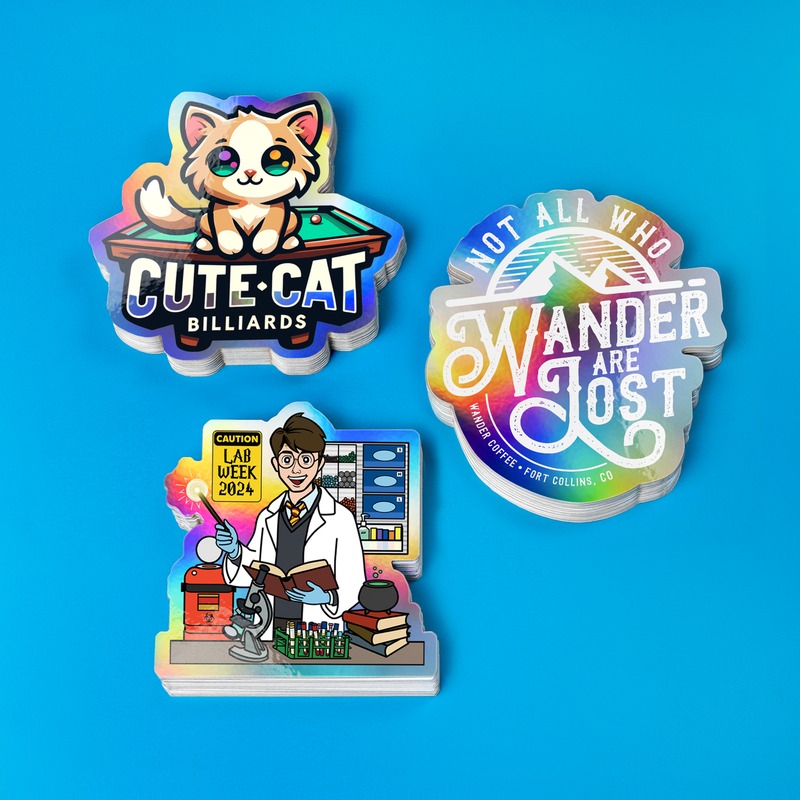 Custom Holographic Stickers - Free Shipping | MakeStickers Custom Holographic Stickers - Free Shipping | MakeStickers